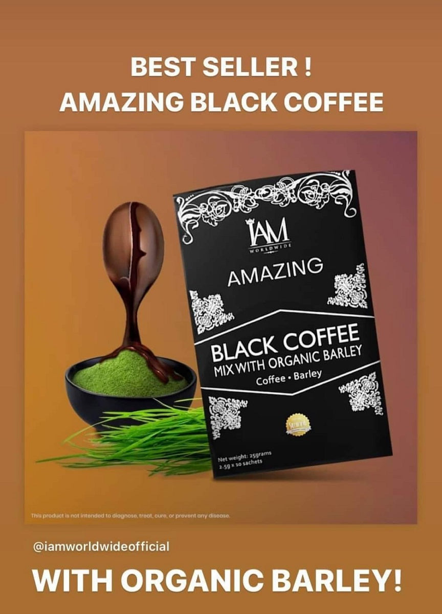 Amazing Black Coffee Mix with Organic Barley (1 Box) - Organico
